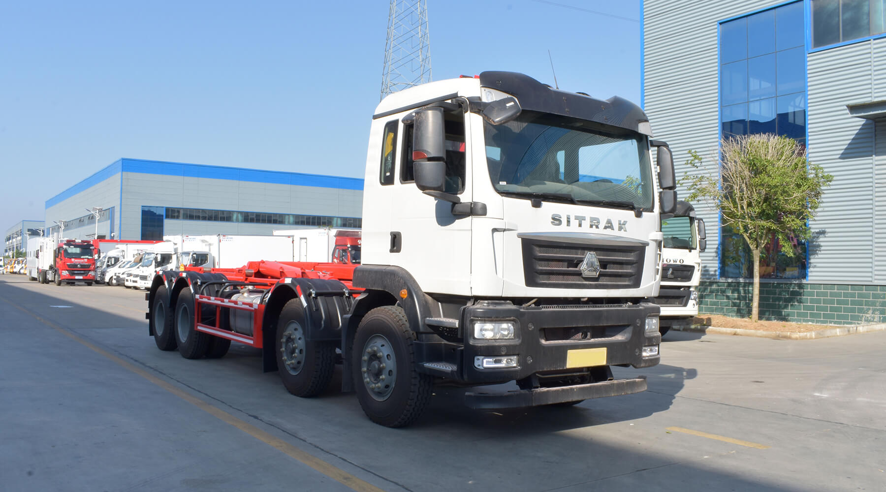 SITARK Hook Lift With Garbage Compactor Container 20-25CBM Pull Arm ...